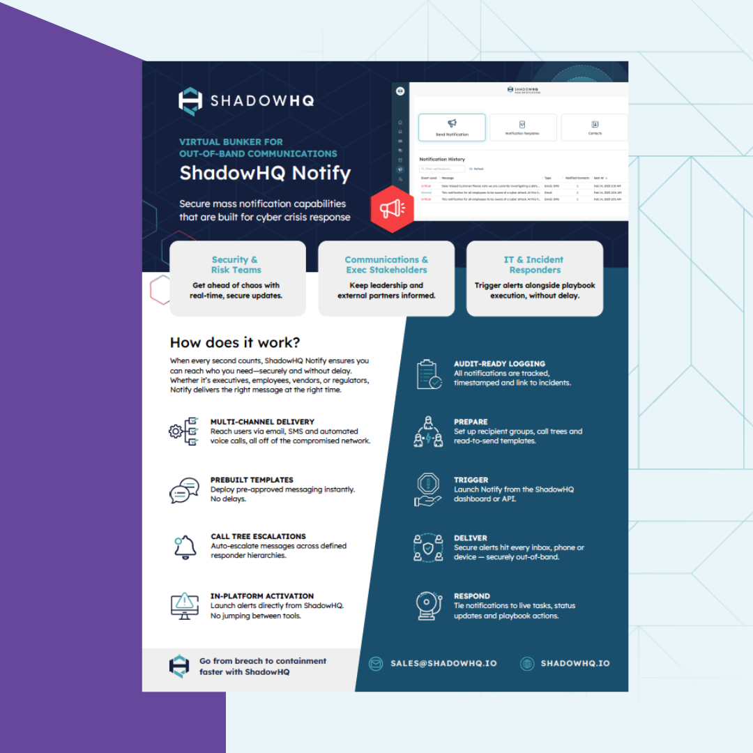 ShadowHQ Notify | Data Sheet